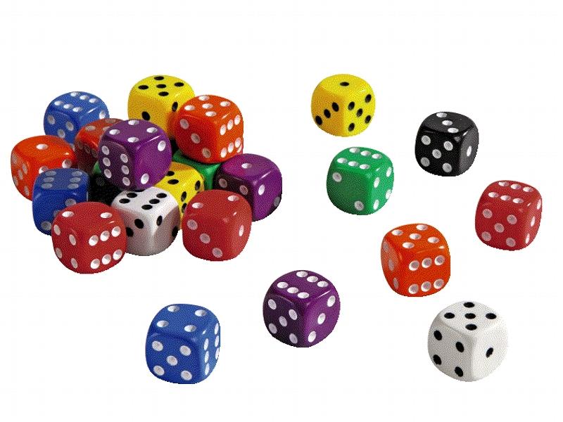 Terninger til lek og spill 25 stk | 1,5 cm fargerike terninger ...