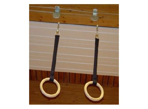 Turnringer takhengt og heisbare Komplett sett med 10 m wire ...